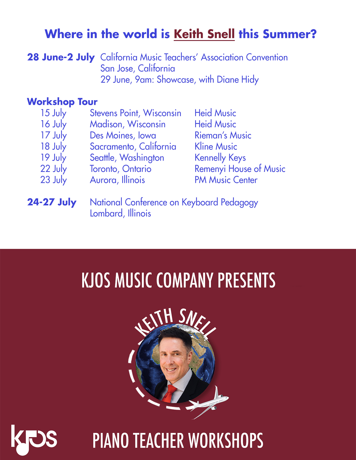 Keith Snell Summer Workshops 2019